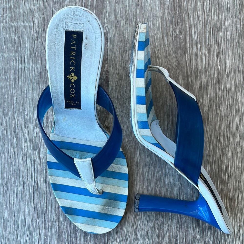 Patrick Cox Blue Pvc With White Leather Sandals/Heels - Gem
